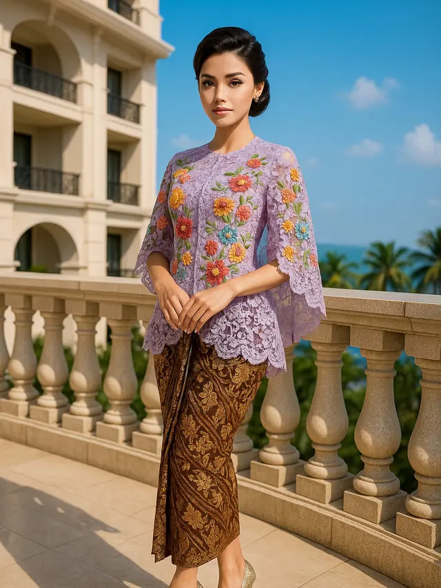 7 Model Kebaya Brokat Motif Bunga, Pilihan Titi DJ di Acara Pernikahan ...
