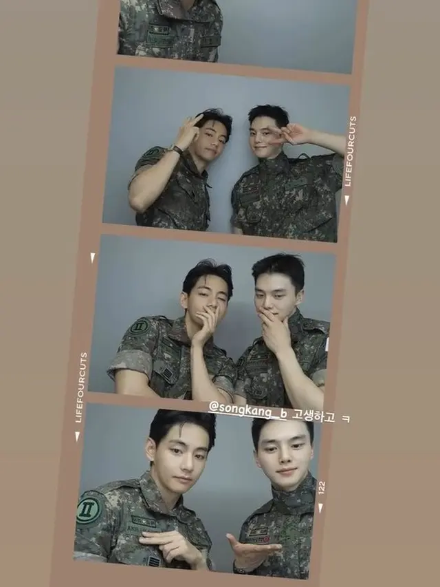 Potret Song Kang dan V BTS Pamer Otot Kekar Bareng di Gym Sebelum Wamil Bikin Fans Riuh ...