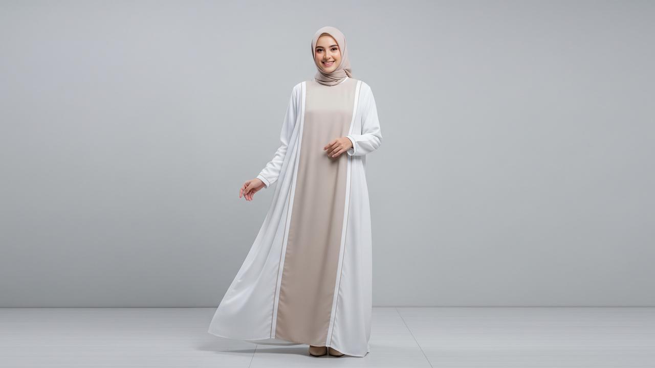 10 Model Gamis Beige & Putih Minimalis untuk Ramadan 2026