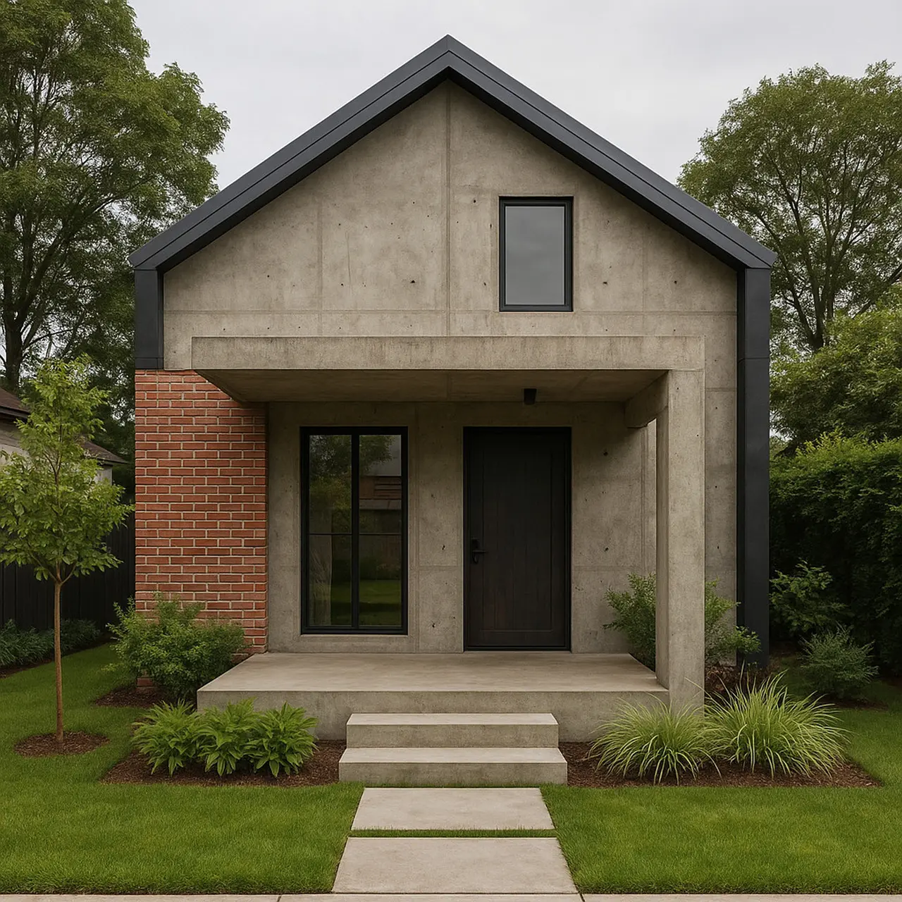 10 Desain Rumah 6x9 Meter dengan Teras Mini dan Taman Depan, Hunian Kecil Super Asri