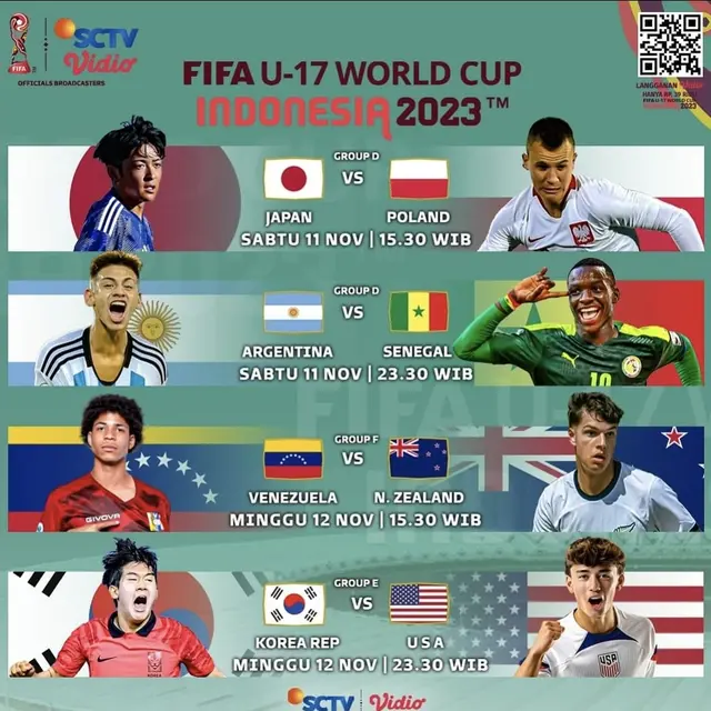 Indosiar dan Vidio Tayangkan Duel Kaledonia Baru U-17 vs Inggris U-17, Laga Perdana Grup C Piala ...