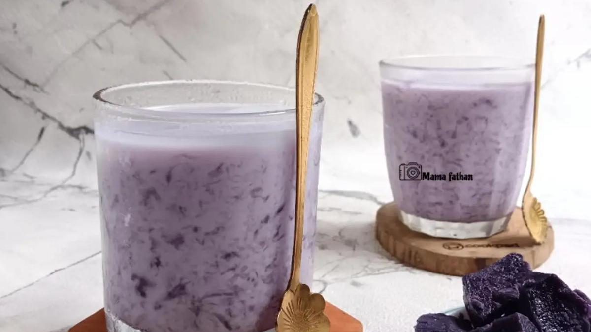 Resep Es Lumut Ubi Ungu yang Praktis dan Anti Ribet - Food Fimela.com