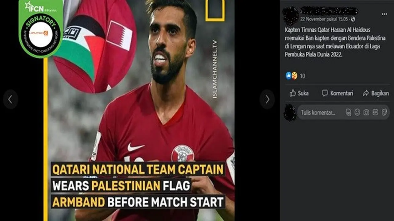 Cek Fakta: Tidak Benar Kapten Timnas Qatar Pakai Atribut Bendera ...