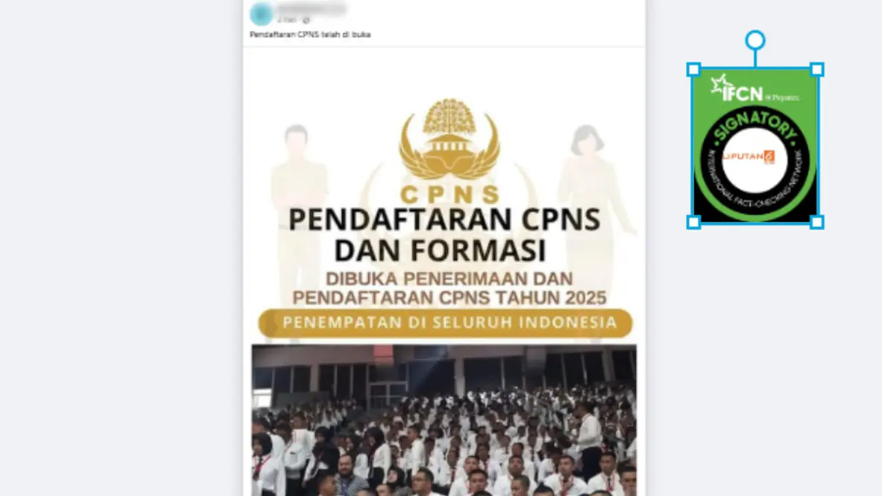 Cek Fakta: Tidak Benar Link Pendaftaran CPNS 2025 untuk Penempatan Seluruh Indonesia - Cek Fakta ...