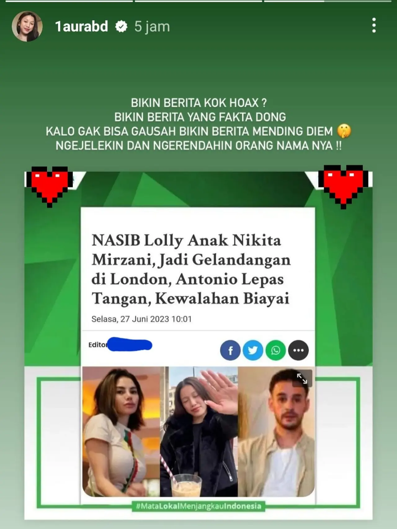 Lolly Anak Nikita Mirzani Dikabarkan Jadi Gelandangan di Inggris, Begini Fakta Sebenarnya ...