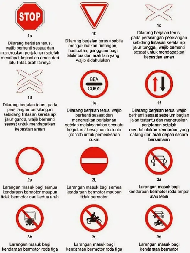 Rambu Lalu Lintas dan Artinya, Berikut Jenis-Jenis dan Arti Marka Jalan ...