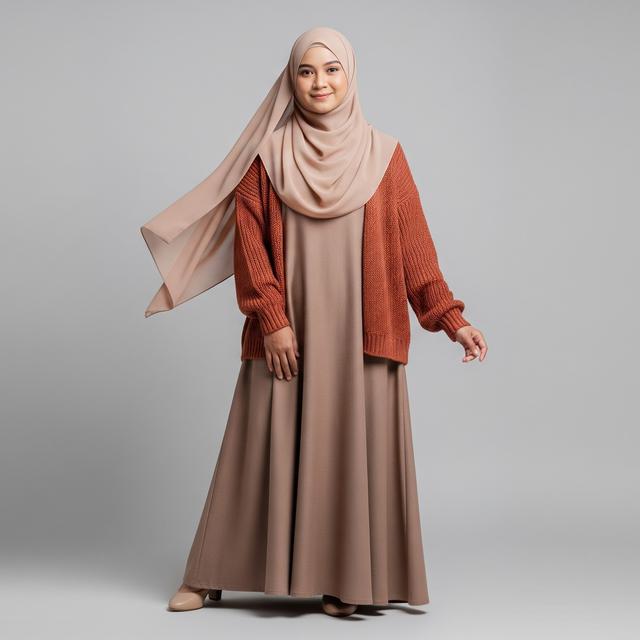 8 Model Gamis Kombinasi Cardigan Terbaru di 2025, Nyaman dan Stylish