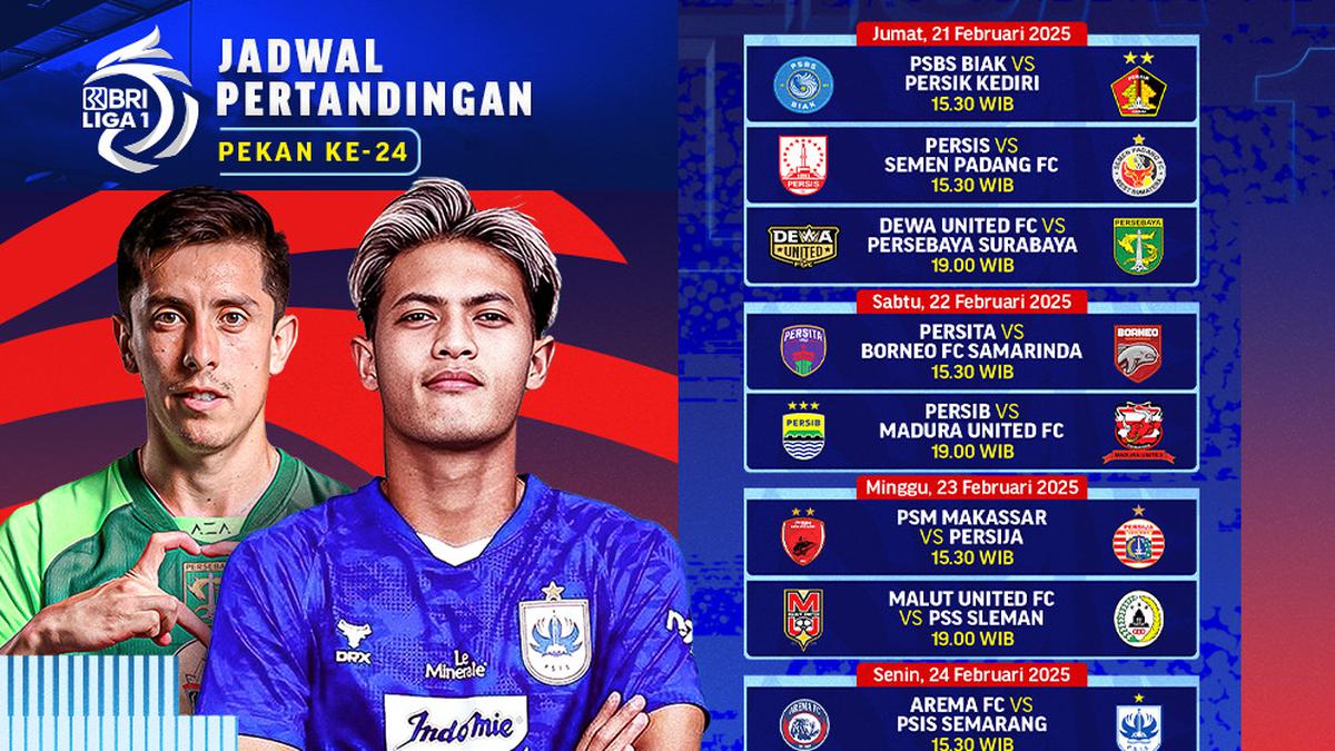 Jadwal Siaran Langsung BRI Liga 1 2024/2025 Pekan 24 di Vidio - On Off Liputan6.com