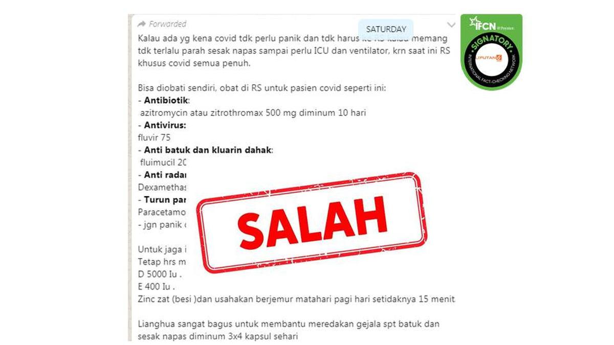 Cek Fakta: Tidak Benar Pesan Berantai Daftar Obat Covid-19 untuk ...
