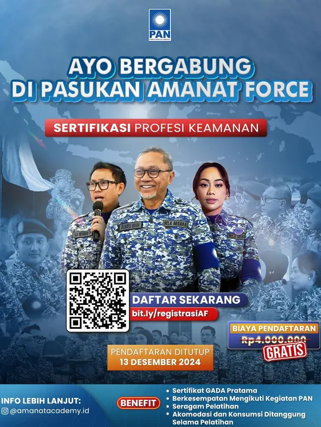PAN Buka Rekrutmen Pasukan Amanat Force, Beri Sertifikasi Profesi Keamanan Gratis - News ...