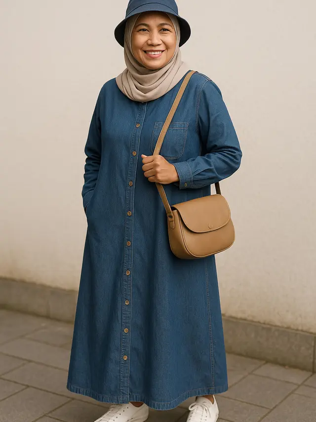 6 Model Gamis Modern untuk Ibu-ibu Usia 45 Tahun, Bisa untuk Acara ...