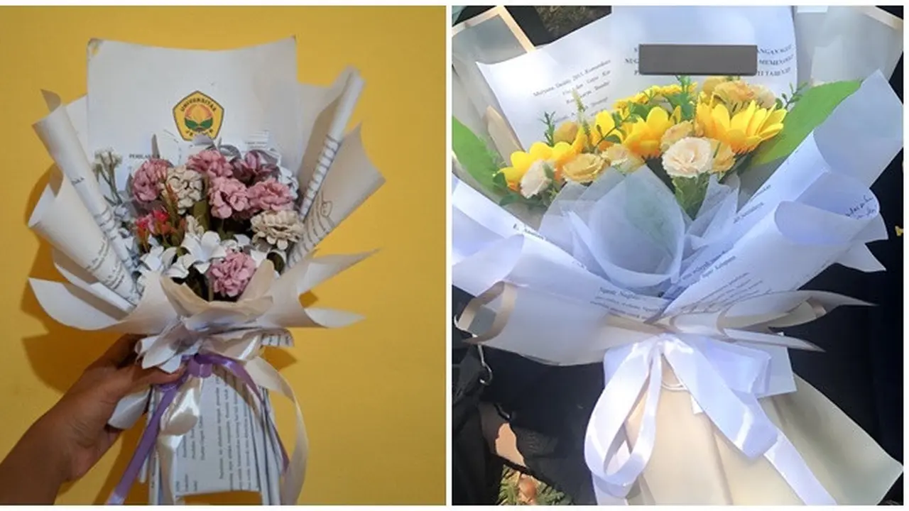 6 Potret Skripsi Diubah Jadi Buket Bunga Ini Unik, Hadiah Wisuda ...