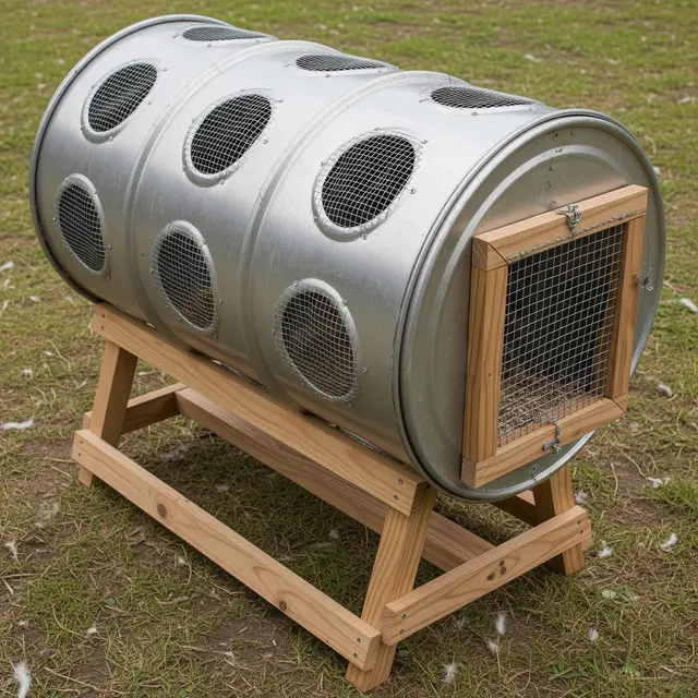 7 Kandang Ayam Portable dari Drum Bekas yang bisa Dipindah-pindah ...