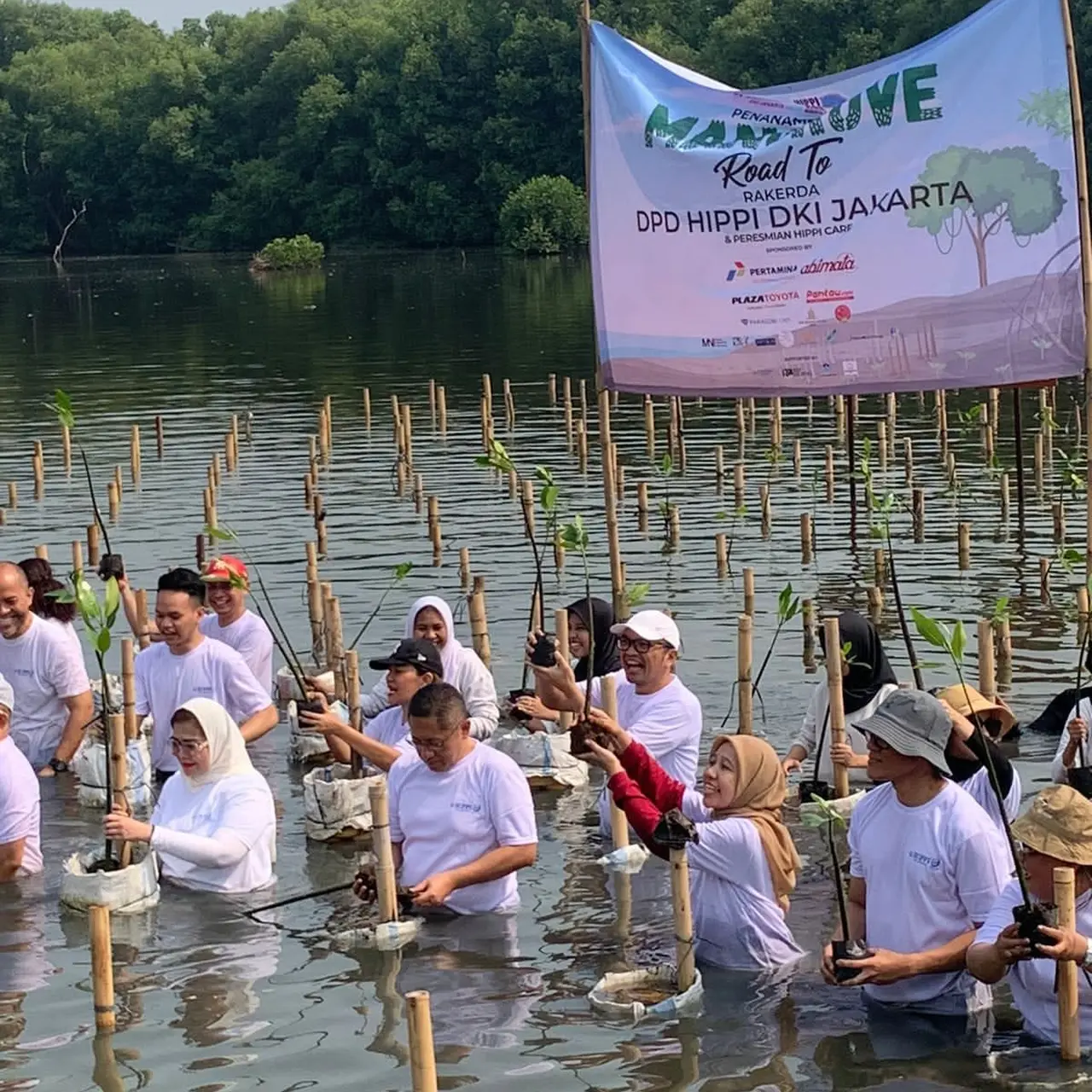 Benahi Kualitas Udara Jakarta, DPD HIPPI DKI Tanam Mangrove di PIK - News Liputan6.com