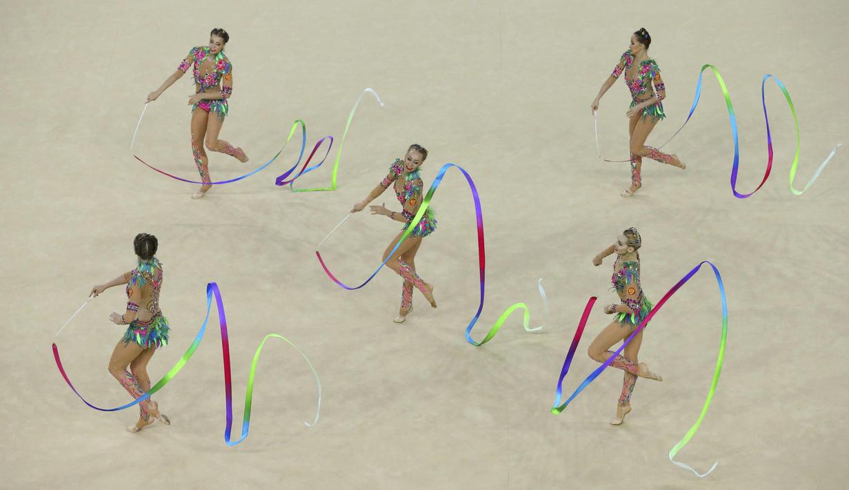 Keindahan Senam Ritmik di Olimpiade Rio 2016 - Foto Bola.com