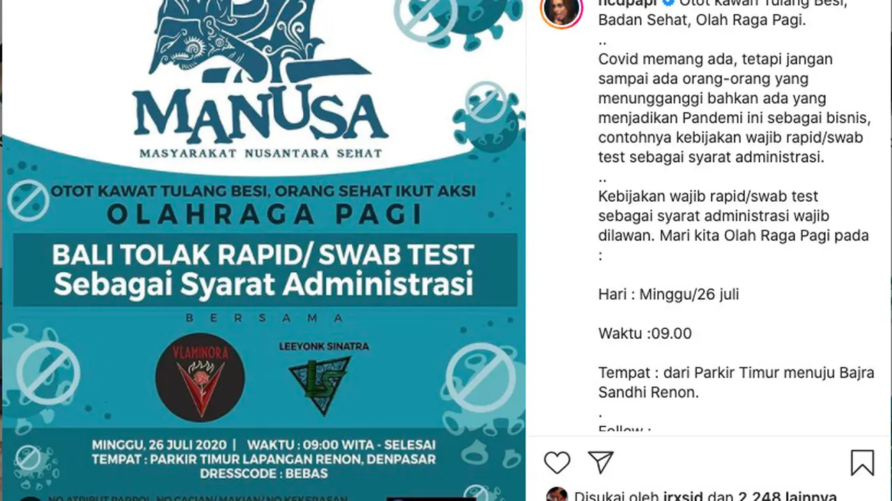 Tanpa Masker, Jerinx SID Ramaikan Gerakan Bali Tolak Rapid & Swab Test ...