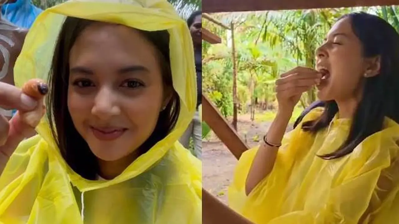 7 Momen Aurelie Moeremans Makan Ulat Sagu di Papua, Ekspresinya Kocak ...
