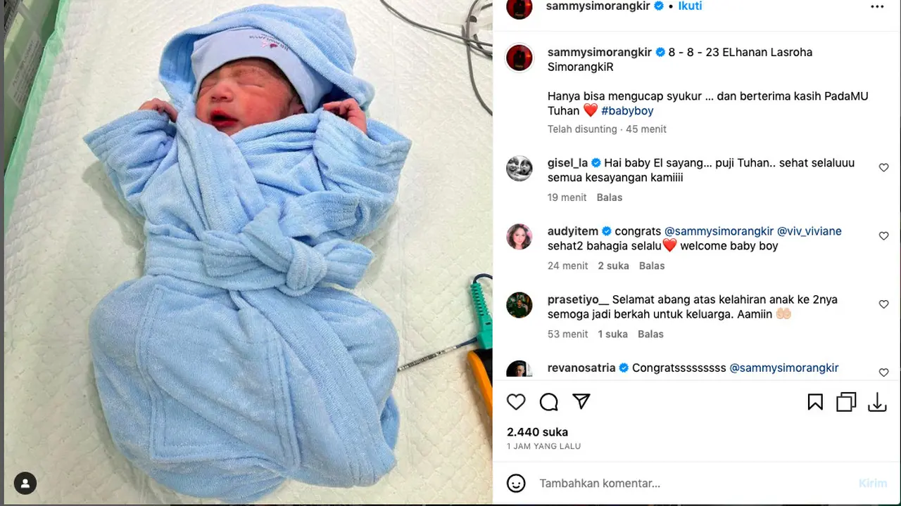 Selamat, Istri Sammy Simorangkir Melahirkan Anak Kedua Mereka di Tanggal Cantik - ShowBiz ...