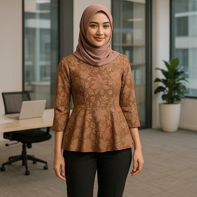 10 Model Atasan Batik Kantoran yang Elegan dan Simpel untuk Wanita ...