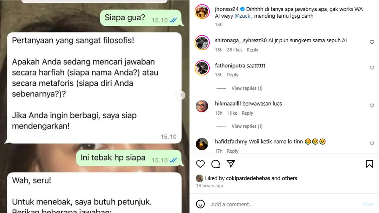 Chat 10 Artis dengan Meta AI Ini Jawabannya Halu, Bikin Ngakak - Hot Liputan6.com