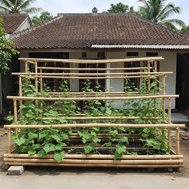 9 Inspirasi Pagar Bambu untuk Tanaman Timun Rambat di Desa, Estetik dan ...