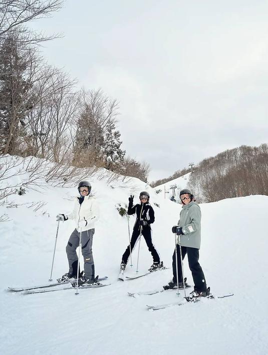 Seru Main Ski di Salju, Ini Momen LIburan Keluarga Dian Sastro di ...