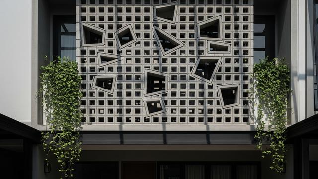 7 Gambar Tampak Depan Rumah Minimalis dengan Roster Artistik, Fasad ...