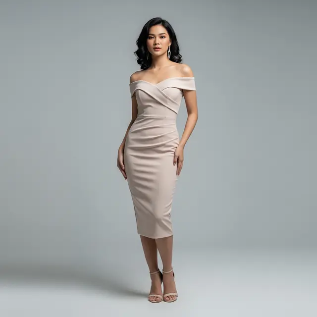 9 Model Gaun Pesta Off-Shoulder Midi, Busana Elegan untuk Berbagai ...
