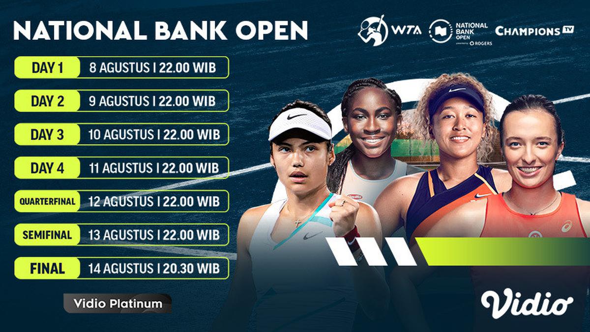 Nonton Siaran Langsung WTA 1000 National Bank Open 2022 di Vidio, 8-14 ...