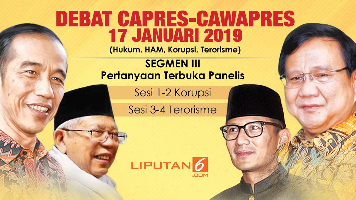 VIDEO: Segmen III Debat Capres Cawapres 2019 - Pemilu Liputan6.com