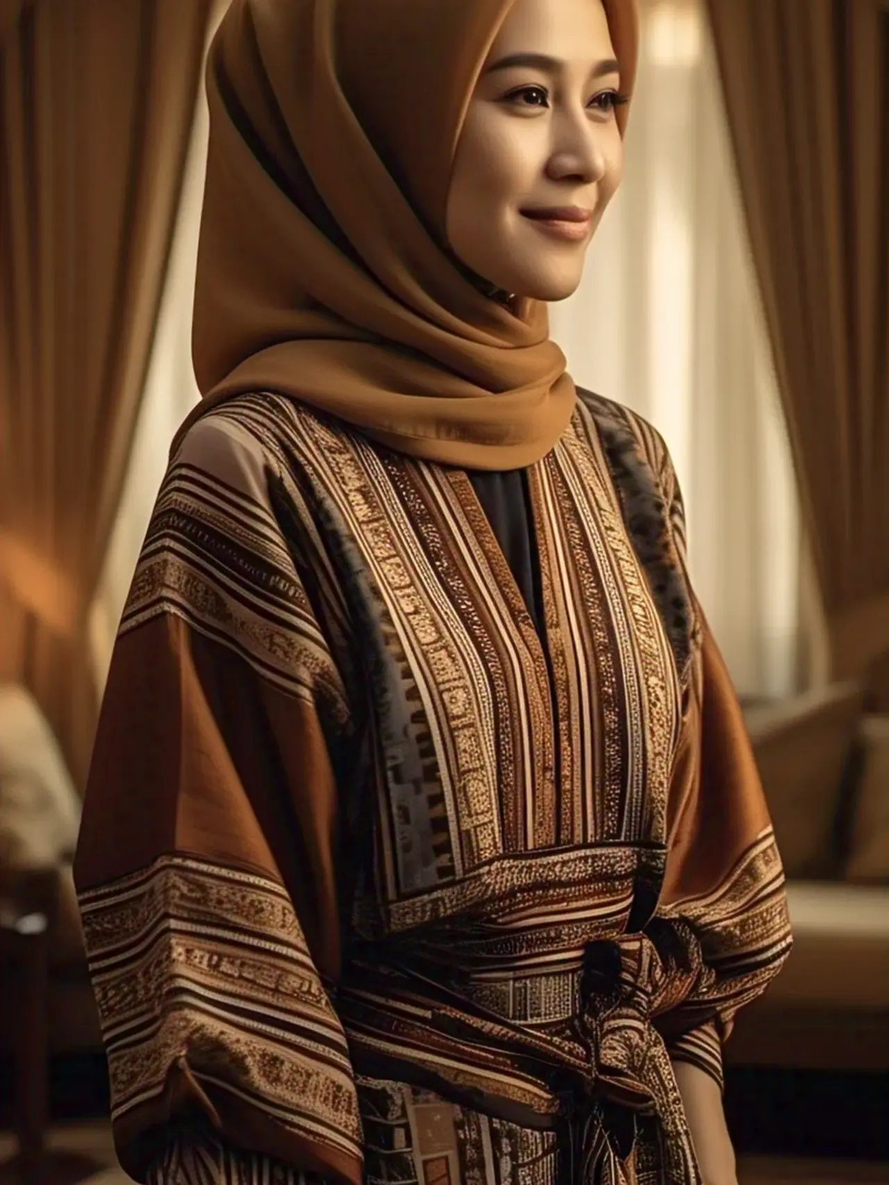 8 Inspirasi Gamis Motif Kekinian untuk Wanita Usia 40-an, Tampil Lebih ...