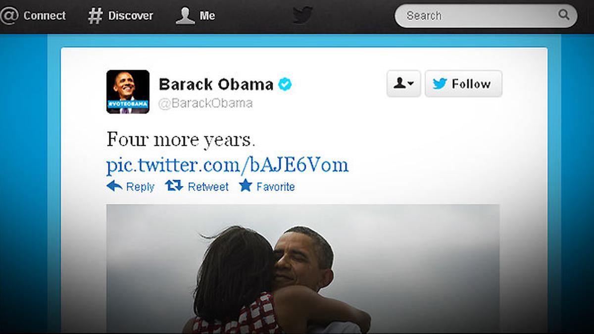 Tweet Kemenangan Obama Jadi Tweet Terpopuler