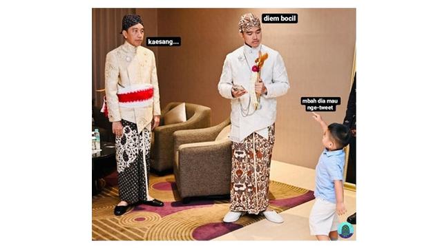6 Meme Keluarga Presiden Jokowi karena Tingkah Lucu Nahyan Ini Kocak