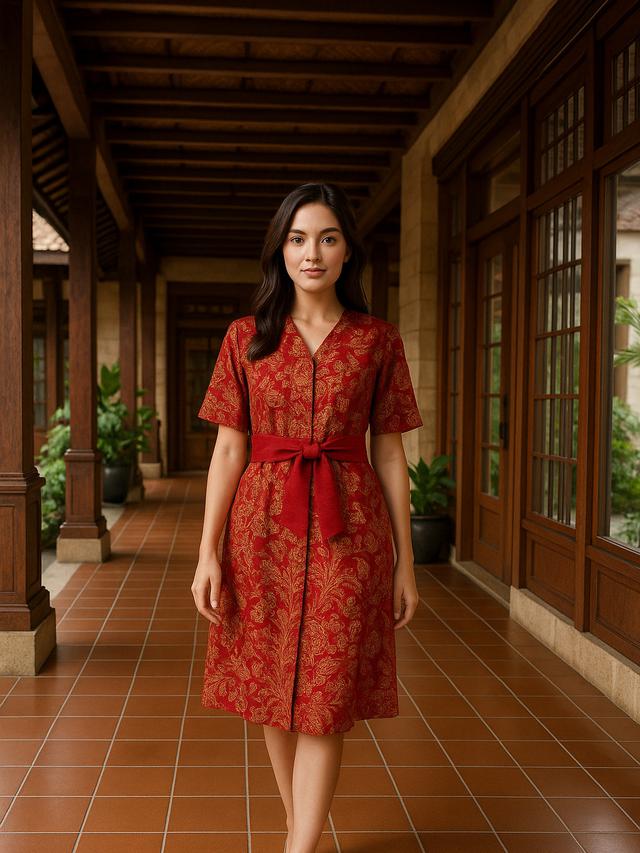 7 Pilihan Model Batik Warna Merah yang Elegan untuk Wanita