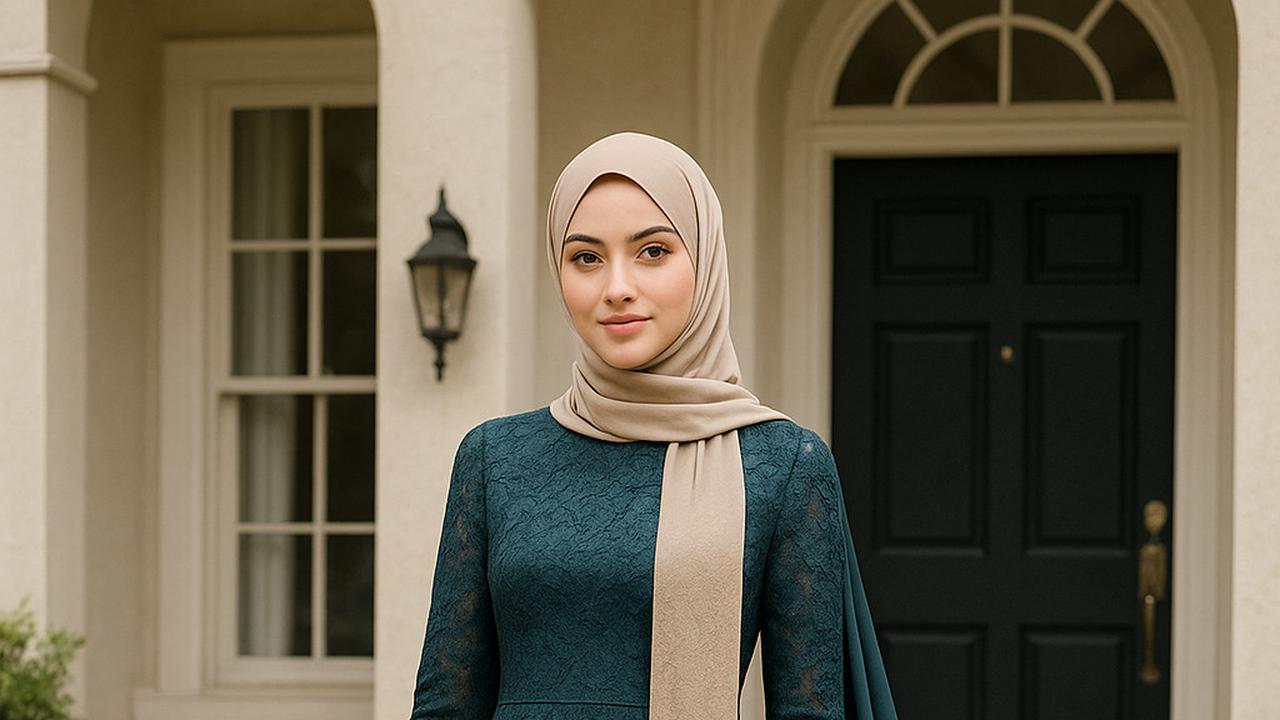 10 Model Gamis Brokat Selendang Bahu, Buat Penampilan Makin Anggun dan ...
