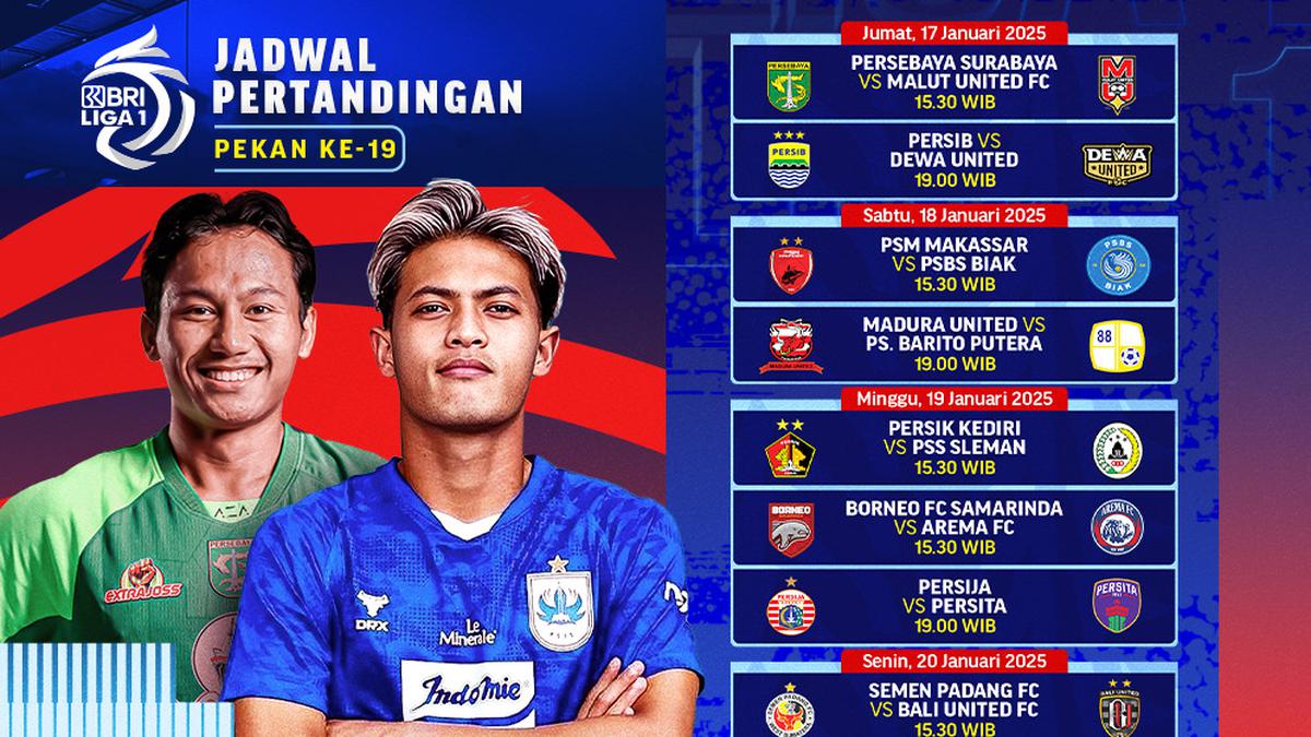 Jadwal Live Streaming BRI Liga 1 2024/25 Matchweek ke 19 di Vidio - Indonesia Bola.com