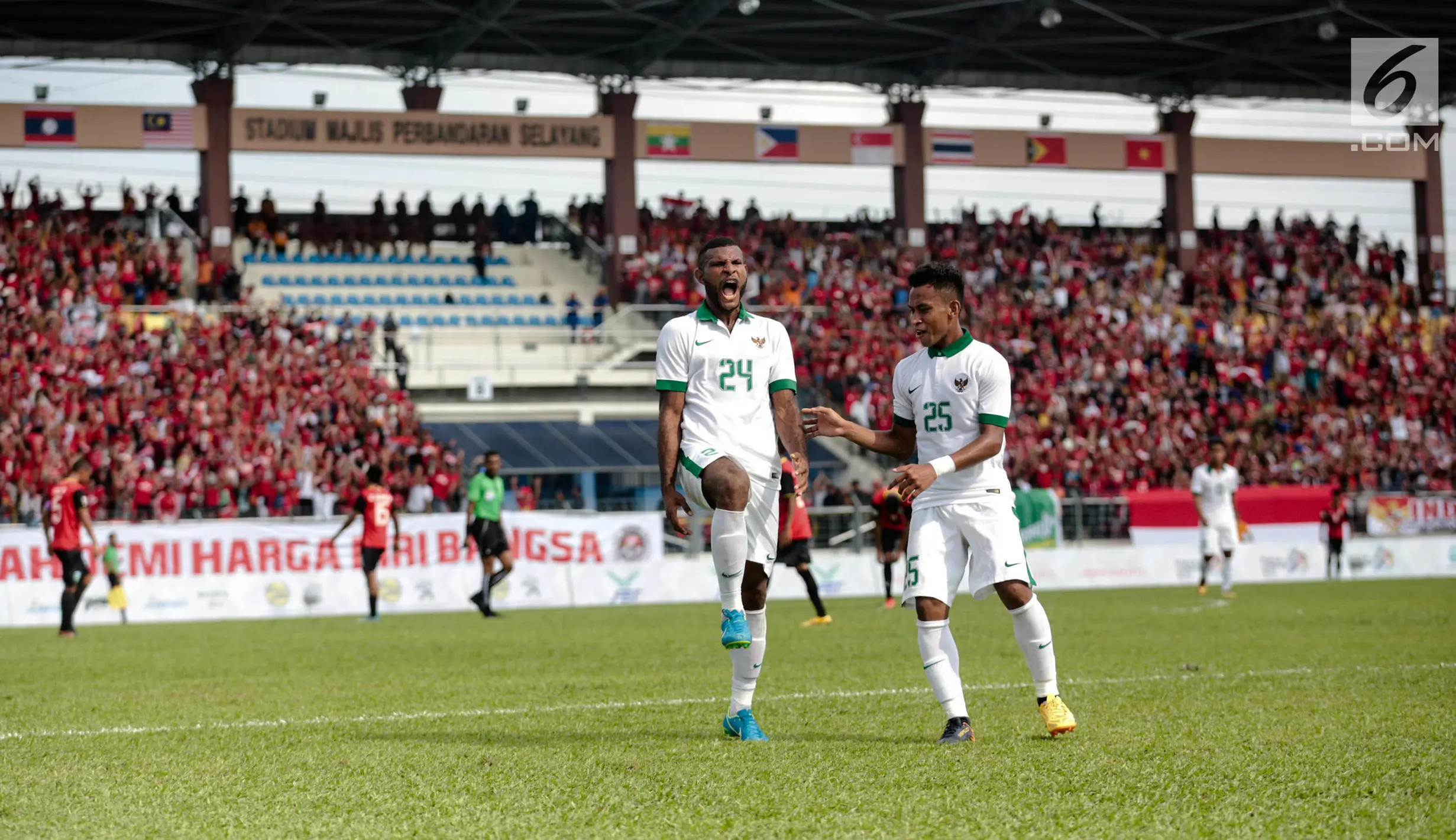 PHOTO: Selebrasi Marinus Seusai Bawa Indonesia Ungguli Timor Leste di Babak Pertama - Foto ...