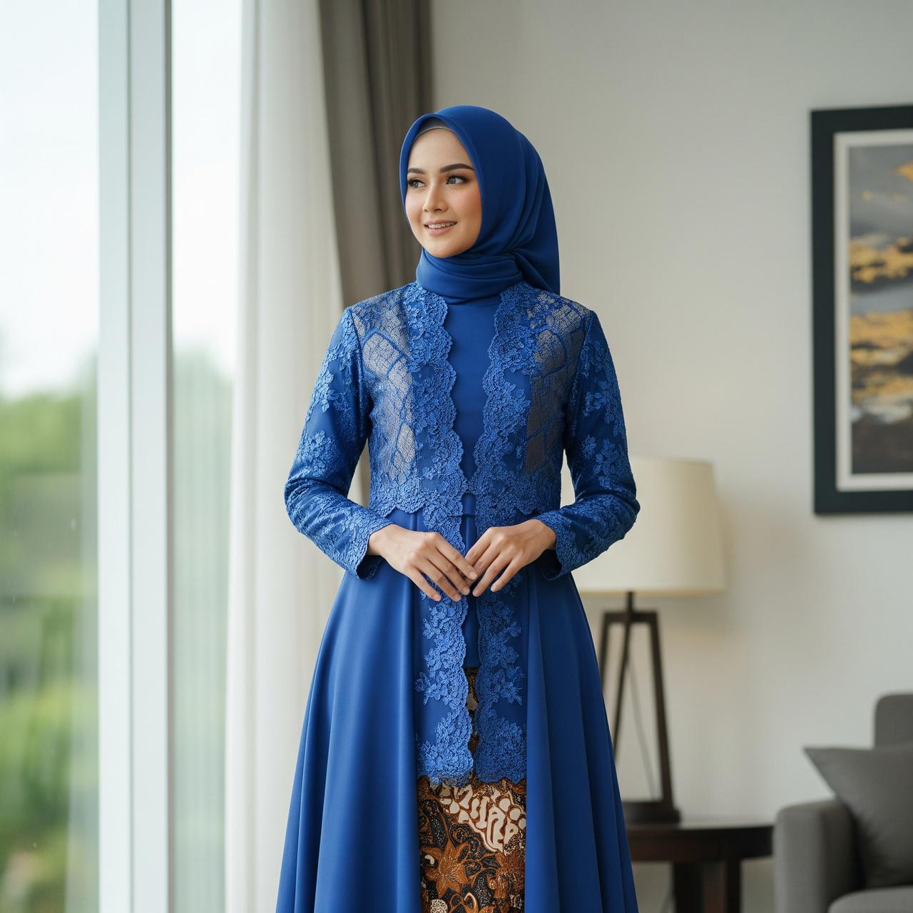 7 Tren Model Gamis Batik Brokat Warna Bold 2026 yang Elegan untuk Lebaran