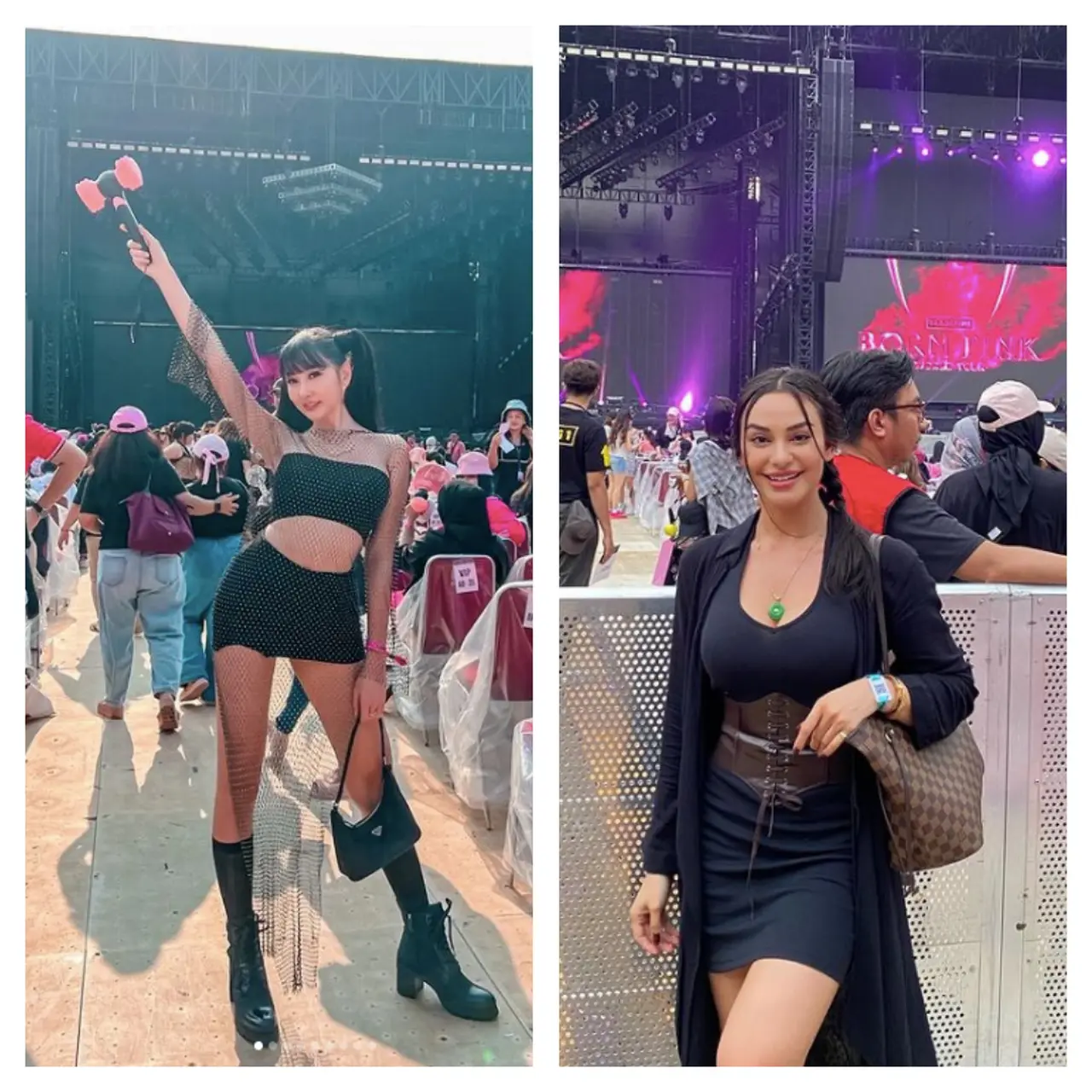 Padu Padan Busana Hitam dan Pink Para Selebriti Tanah Air Hadiri Konser ...