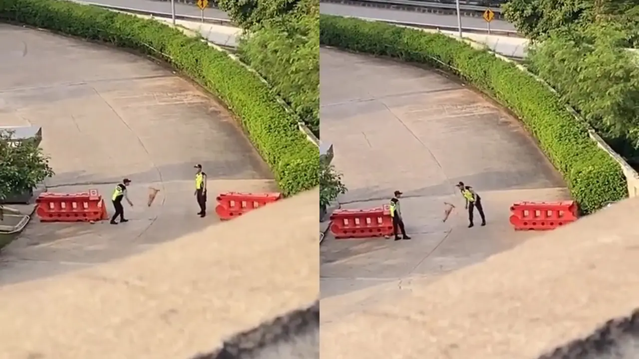 Sosok 2 Satpam Muncul di Poster Jokowi, Mendadak Viral Saat Main Lempar ...