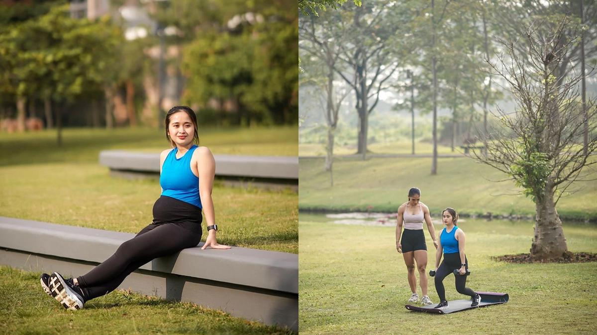 7 Potret Gritte Agatha Nge-Gym di Tempat Outdoor Saat Hamil, Segera ...