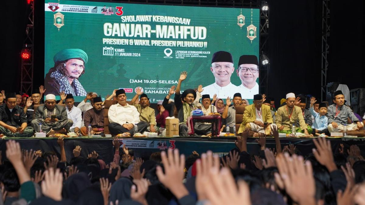 Relawan Gelar Sholawat Kebangsaan, Doakan Ganjar-Mahfud Menang di Pilpres 2024 - Pemilu Liputan6.com