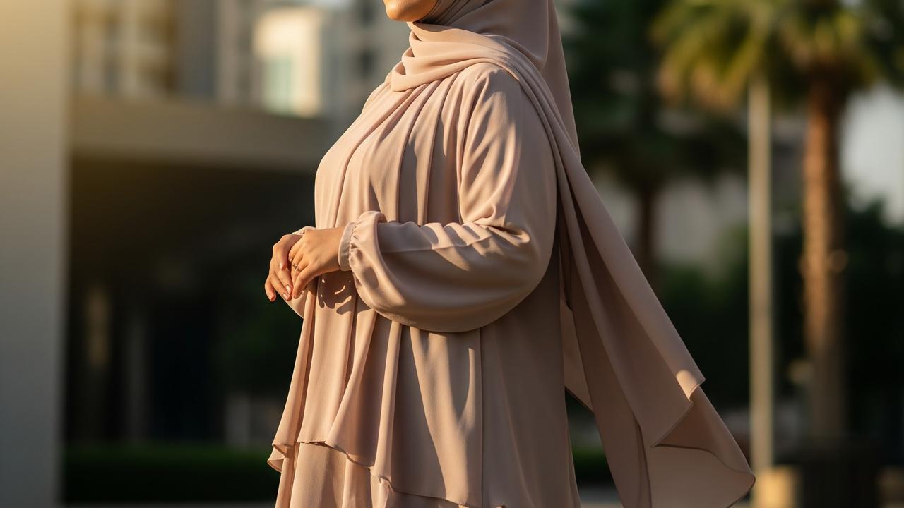 8 Model Gamis Abaya Syari untuk Tubuh Gemuk, Tampil Anggun dan Modis