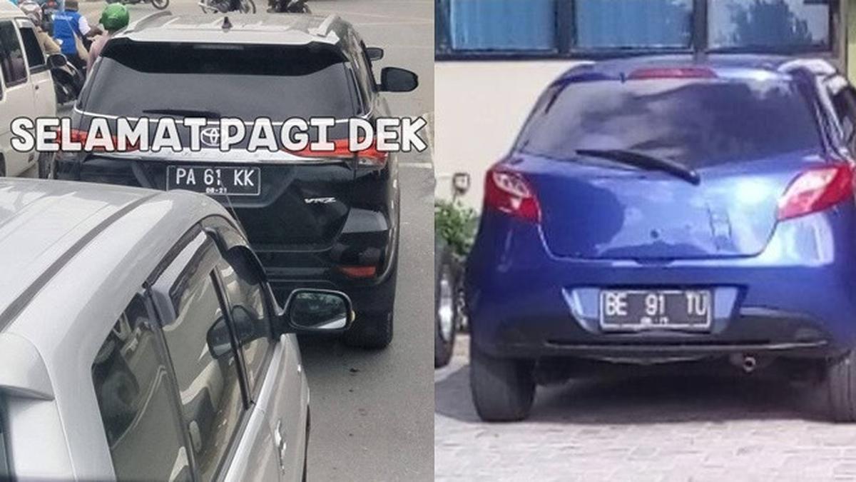 6 Tulisan Nyeleneh di Pelat Nomor Mobil Ini Bikin Ketawa Geli