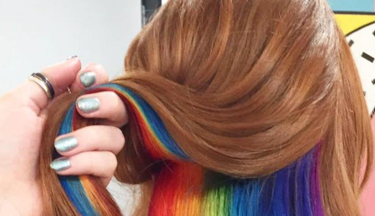 Tren Rambut Pelangi Populer: Hidden Rainbow yang Bikin Takjub - Photo ...