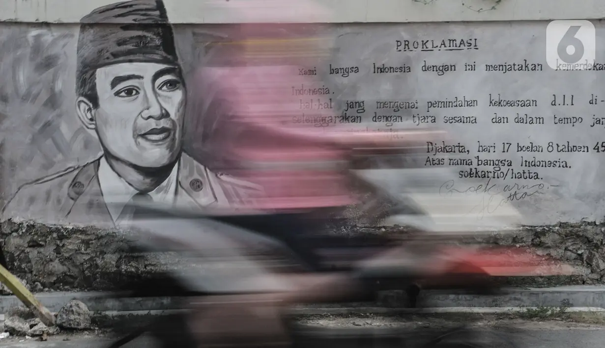 FOTO: Mural Perjuangan Kemerdekaan Republik Indonesia - Foto Liputan6.com