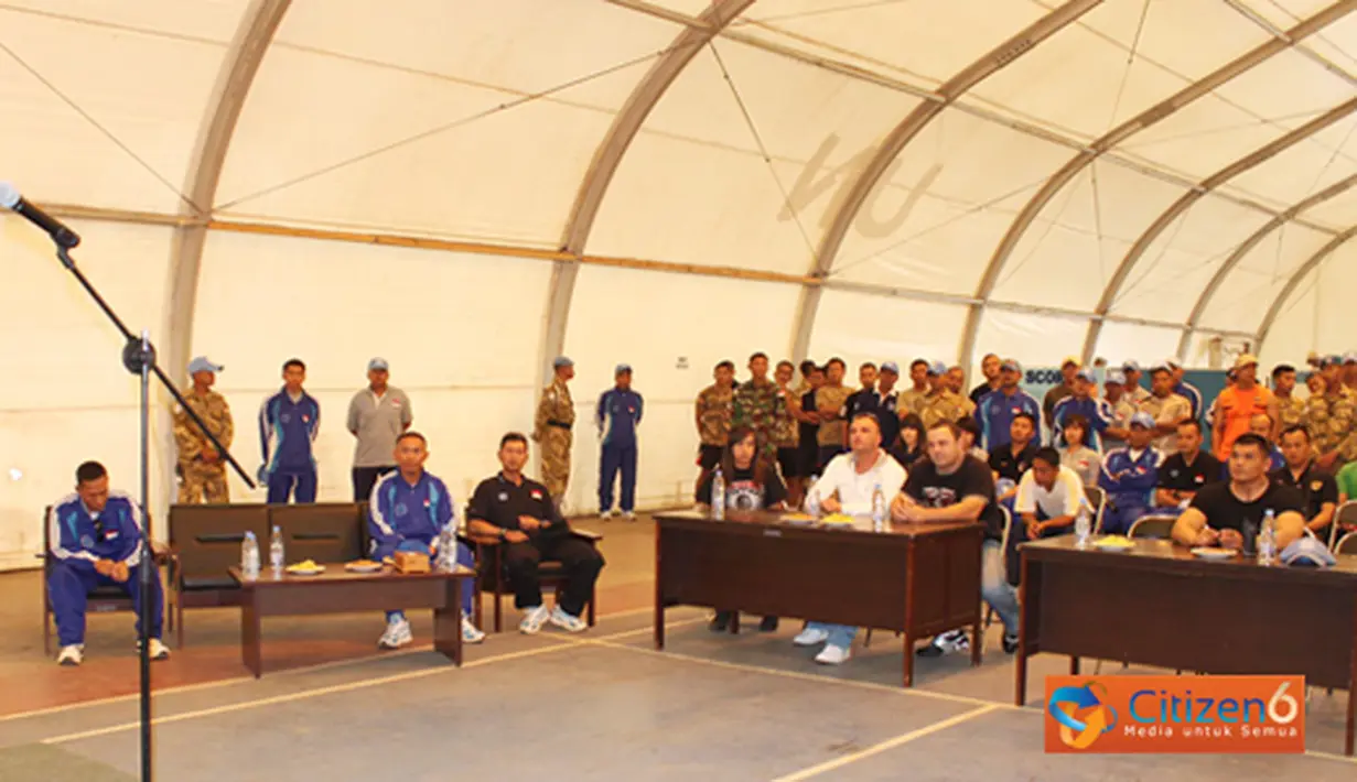 Indobatt Gelar Lomba Binaraga Antar Prajurit - Foto Liputan6.com