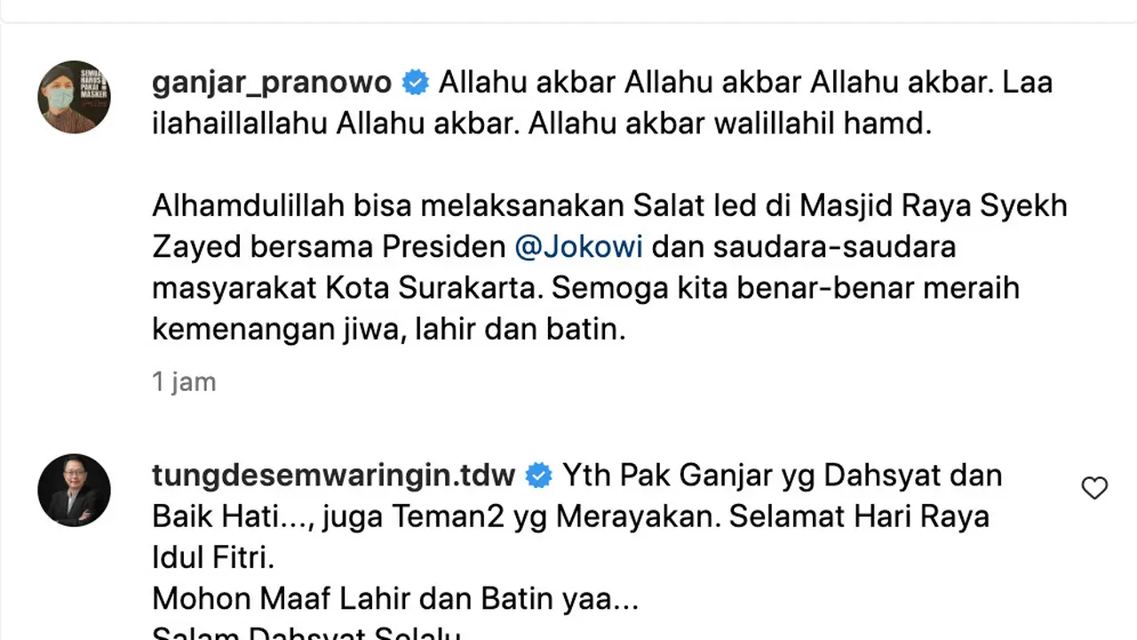 Potret Ganjar Pranowo dan Jokowi Salat Ied di Masjid Syekh Zayed Solo di Lebaran Idul Fitri 2023 ...