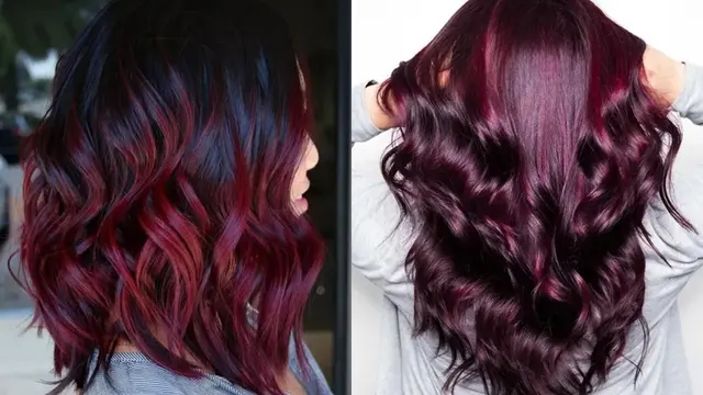 12 Kombinasi Warna Rambut Dipadukan Burgundy, Tren di Tahun 2025 - Hot ...