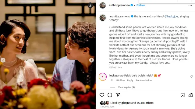 Ardhito Pramono Umumkan Sudah Berpisah dengan Sang Istri, Jeanneta ...